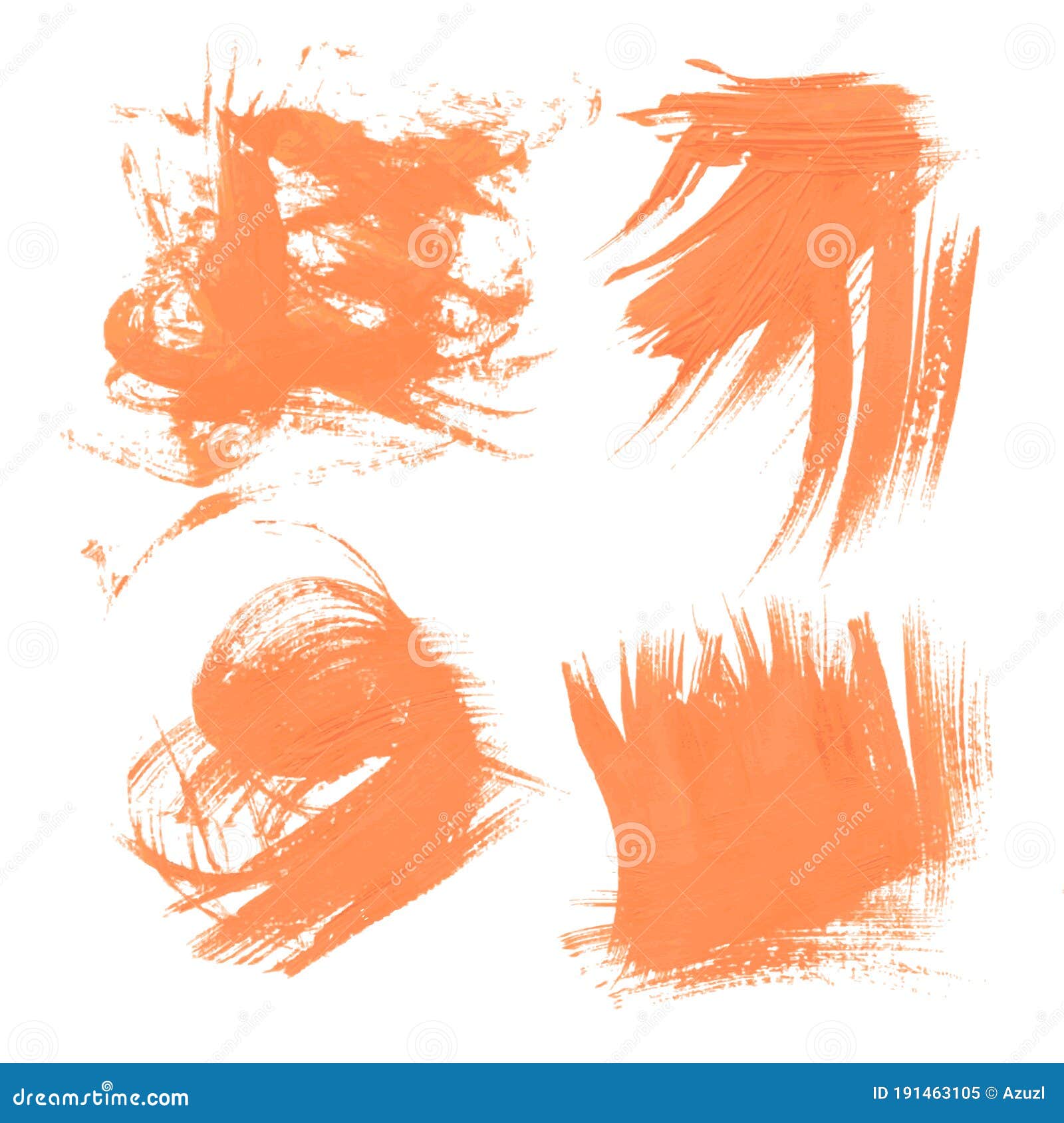 Texture Orange Paint Smears on White Background 3 Stock Illustration ...