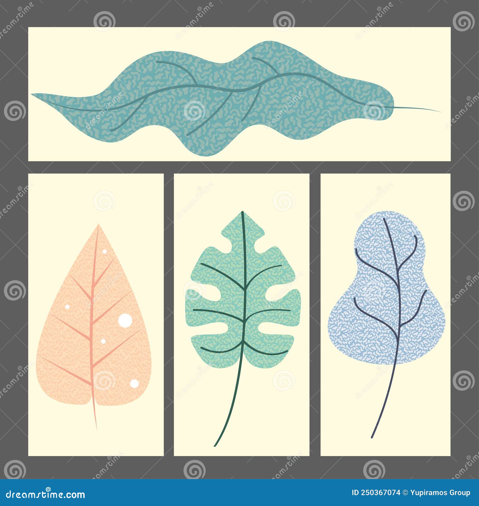 Set of texture plants stock vector. Illustration of decoration - 250367074