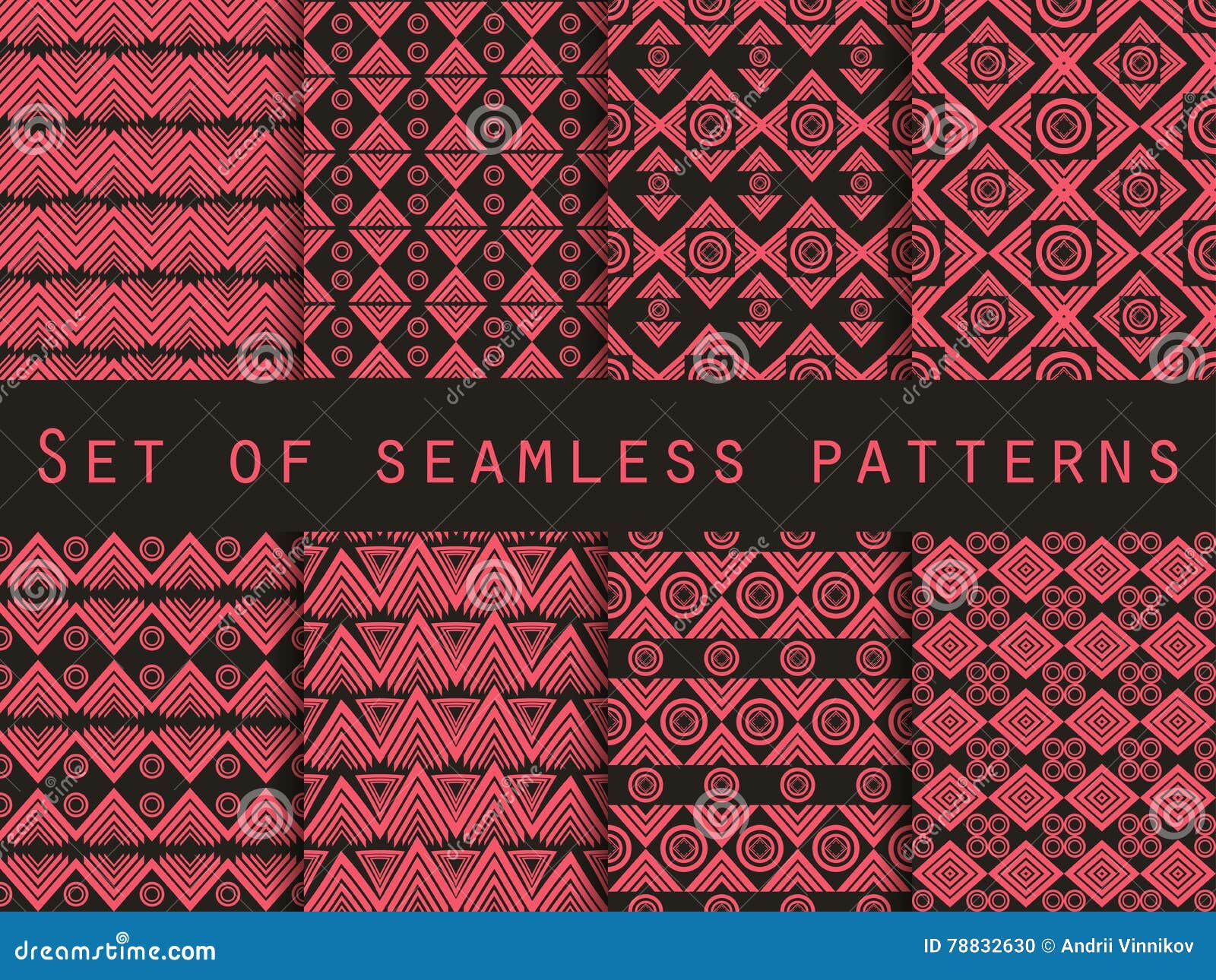 Set the Texture Seamless in Ethnic Style. Geometric Seamless Pattern ...