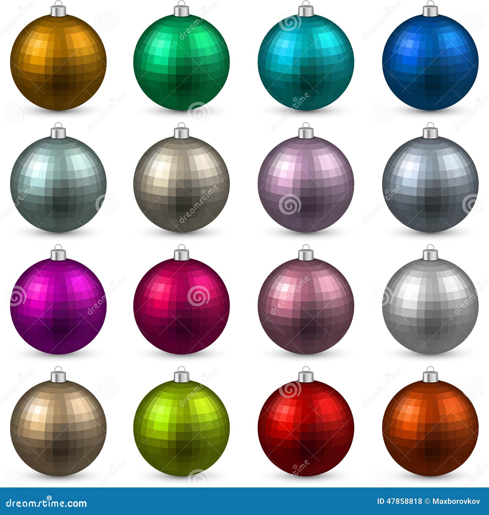 Set of Textured Realistic Christmas Balls. Stock Vector - Illustration ...