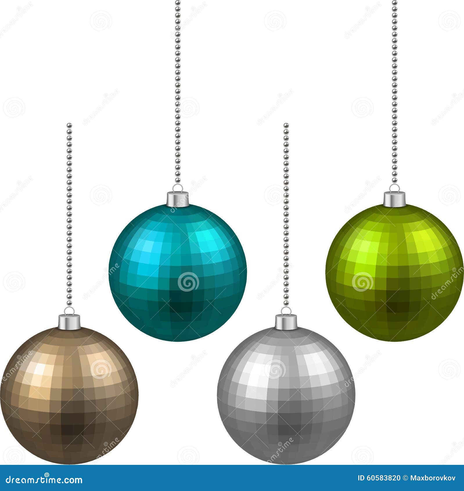 Set of Textured Realistic Christmas Balls Stock Vector - Illustration ...