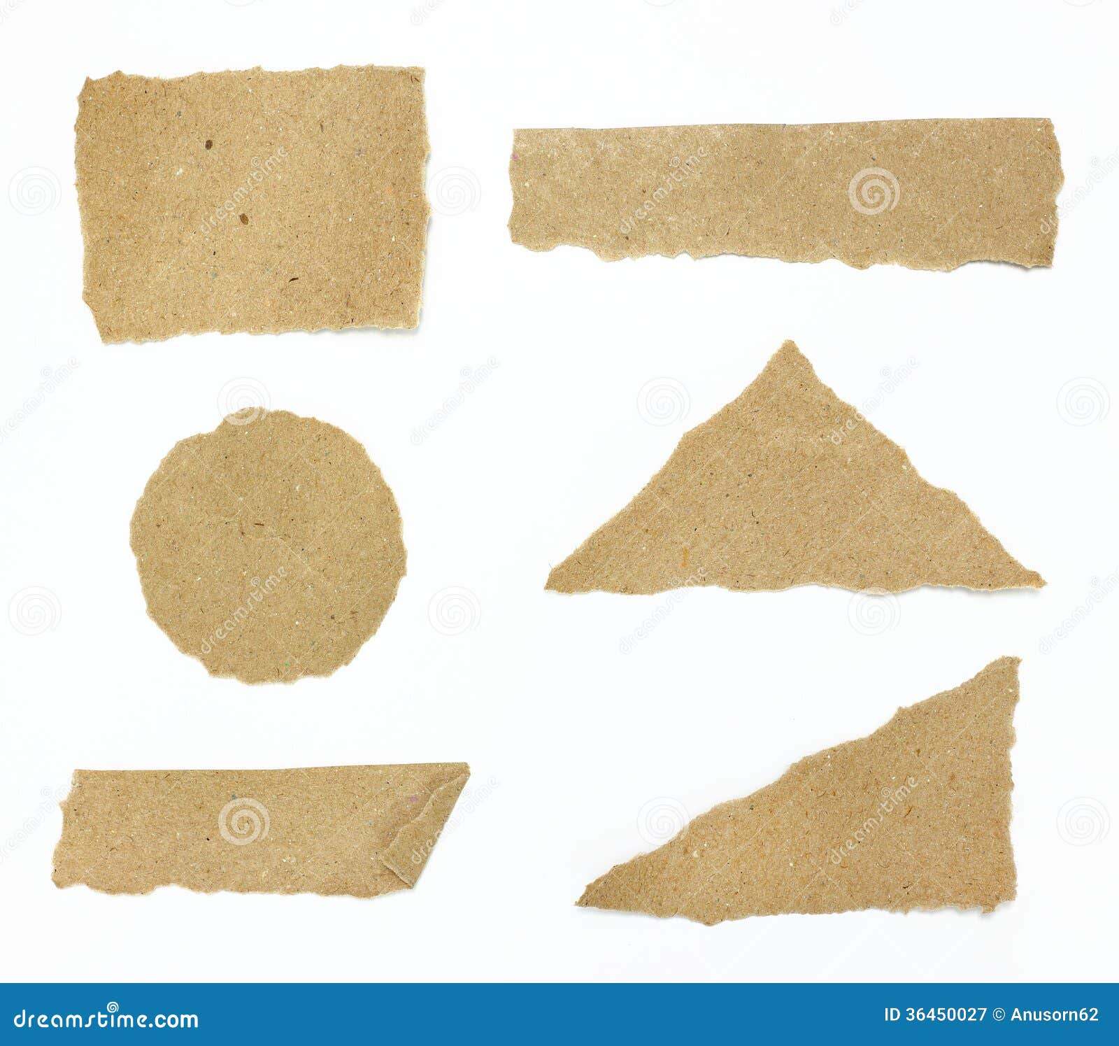 Set of Textured Recycle Torn Edges Paper Stock Image - Image of edge ...