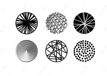 Set of Textures in the Circle for Design. Collection of Trendy Hand ...