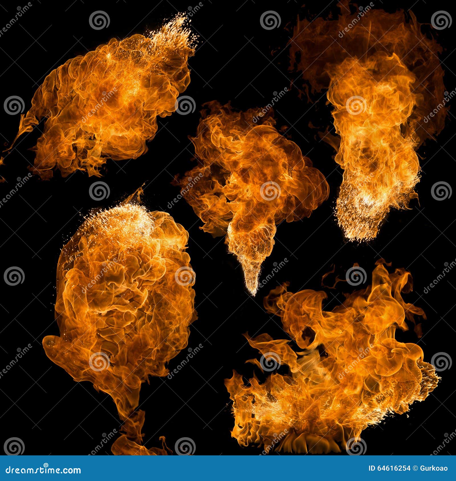 Set of textures fire stock photo. Image of collection - 64616254
