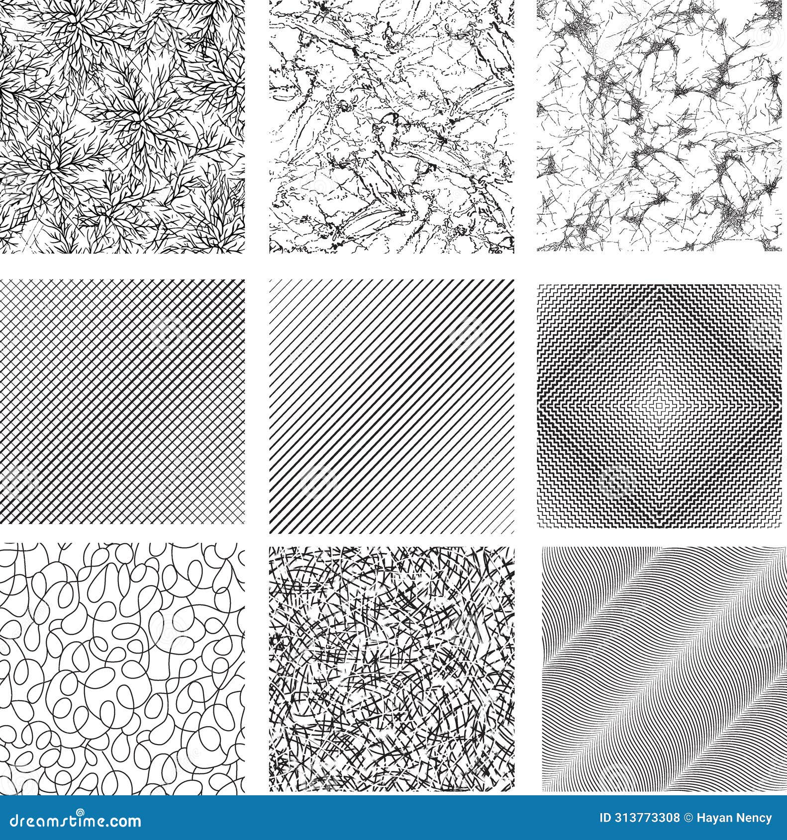 Set of Textures Pattern on White Background Stock Vector - Illustration ...