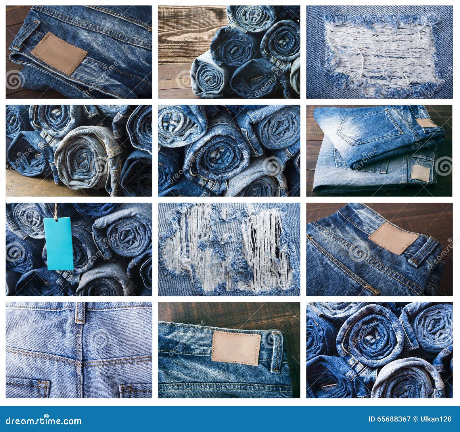 Set of Textures Ripped Jeans Stock Image - Image of country, fashion ...