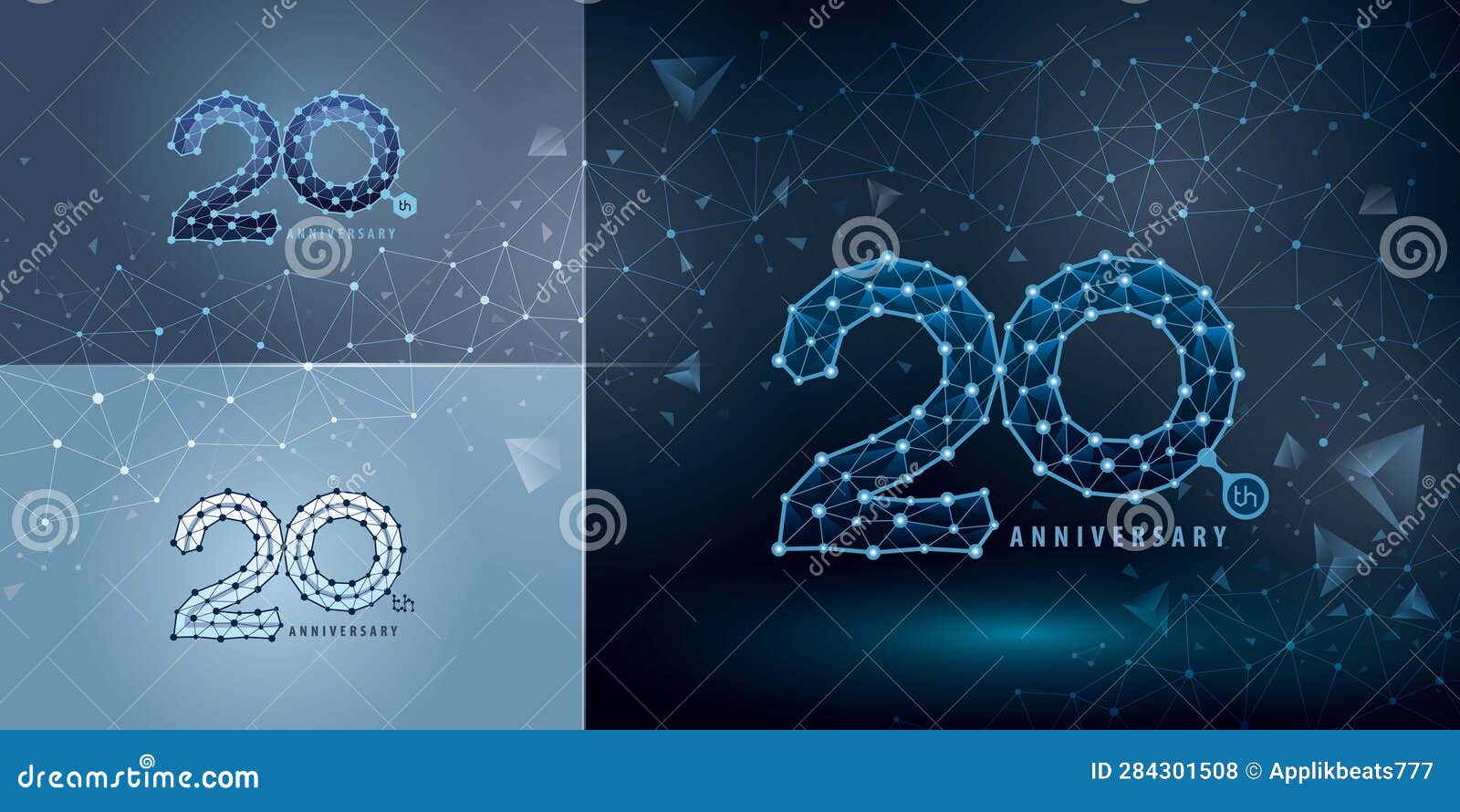 Set of 20th Anniversary Logotype Design, Twenty Years Celebrating ...