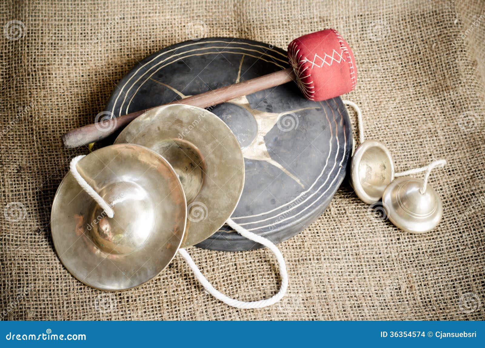 Set of Thai Cymbal stock photo. Image of percussion, music - 36354574