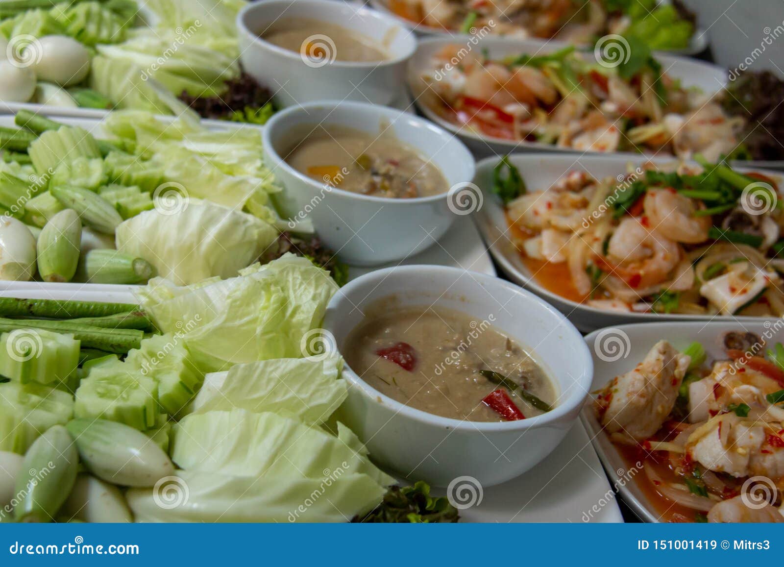 Set Thai Food for Lunch and Dinner Stock Image - Image of dish ...