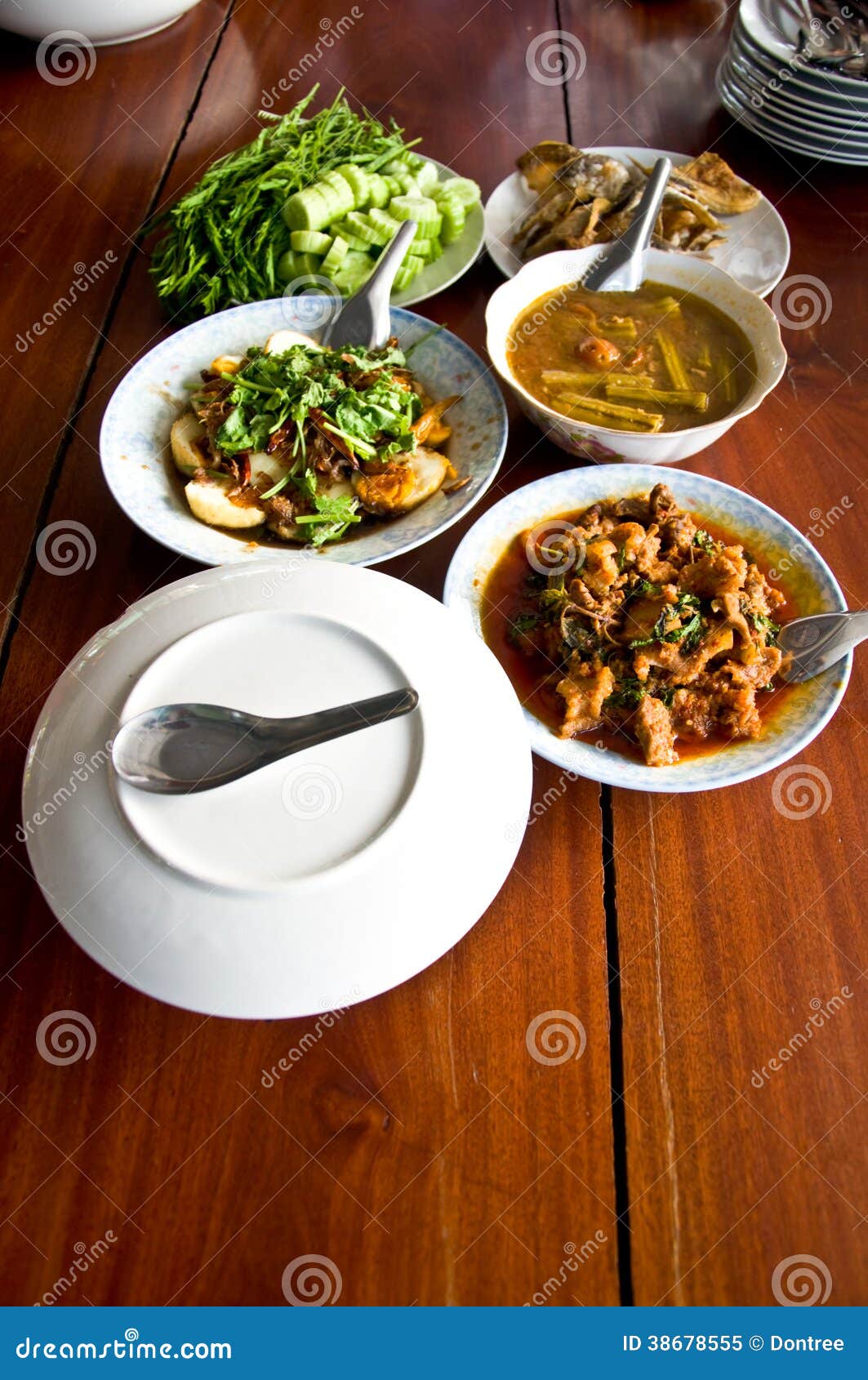 Set of Thai Food Popular Menu Stock Image - Image of gourmet, healthy ...