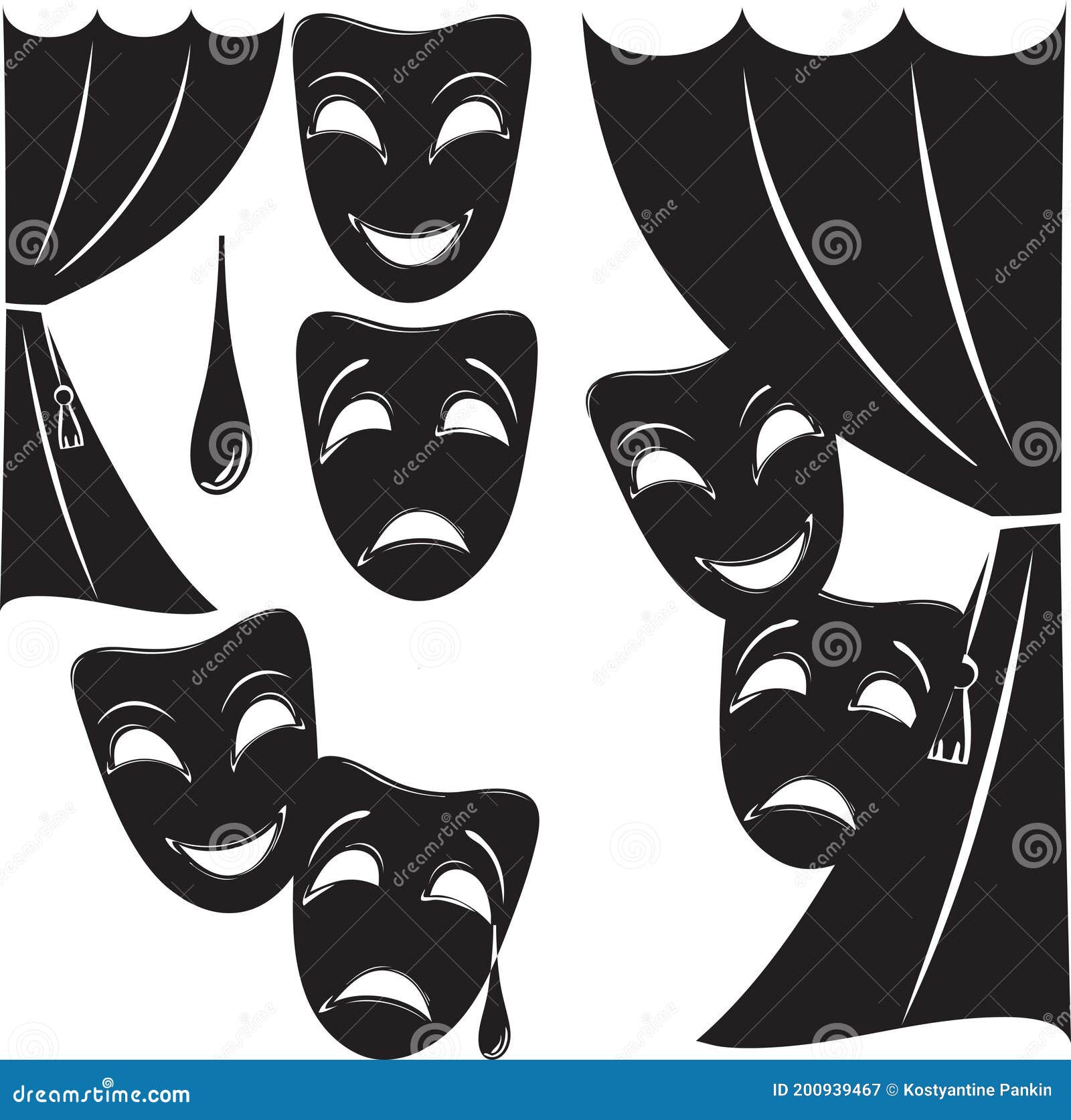 Theatrical symbolism stock vector. Illustration of drop - 200939467