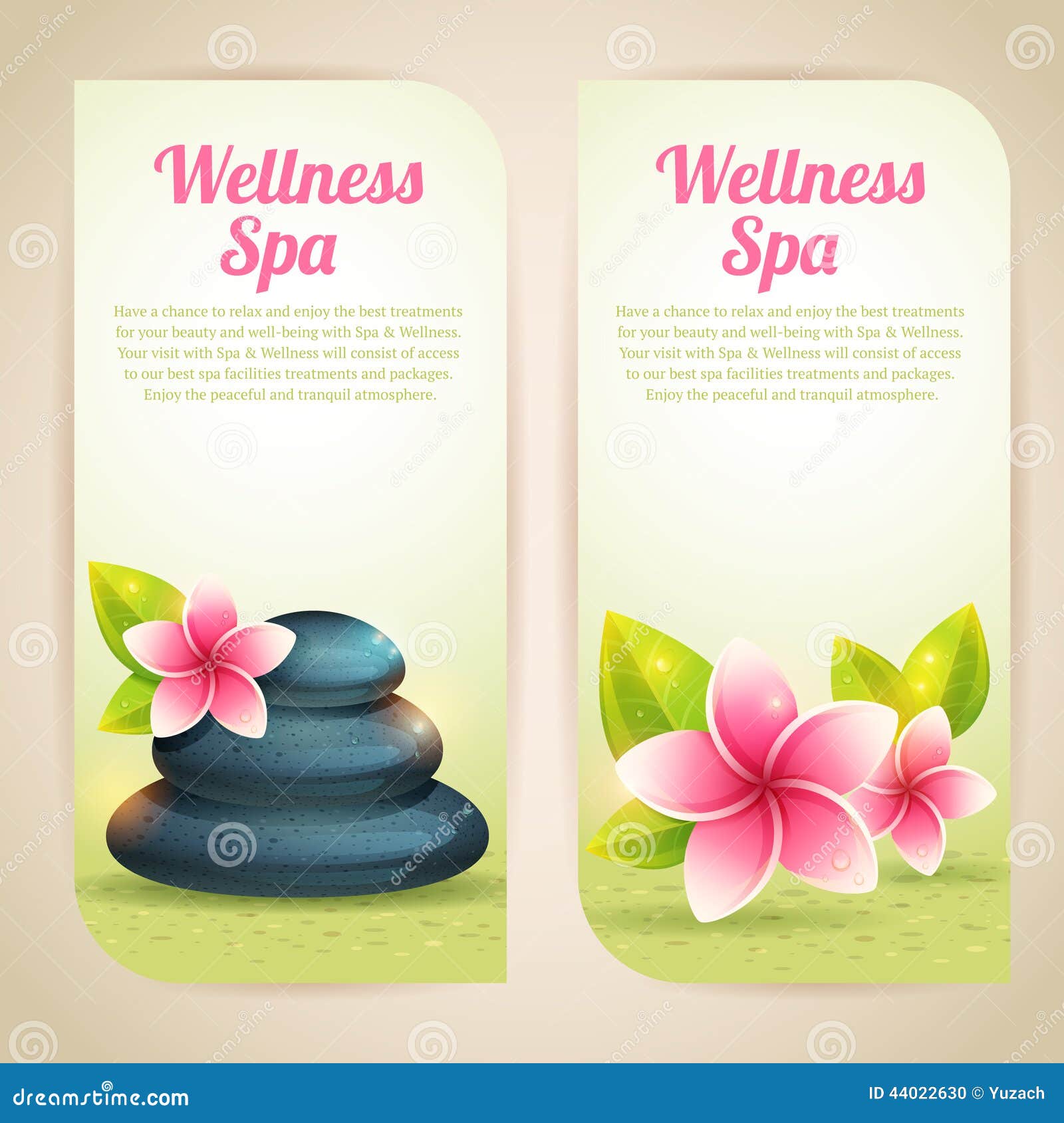 Set of Thematical Spa Cards with Wellness Items Stock Vector ...