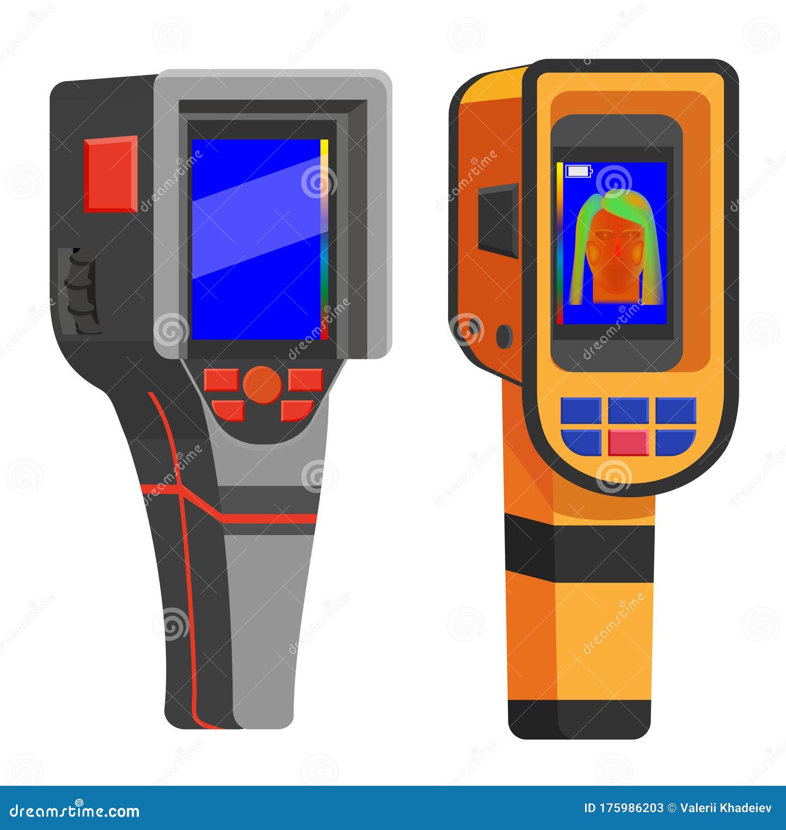 Set Thermal Scaner Camera Infrared. Portable Visualize Temperature ...