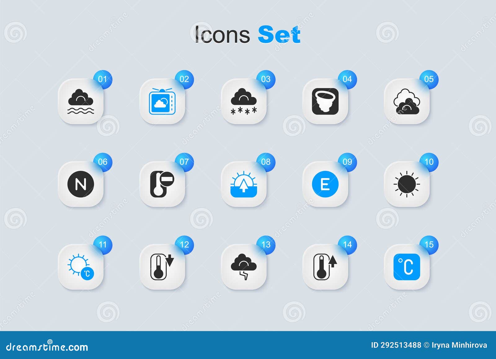 Set Thermometer, Weather Forecast, Sun, Celsius, Fog and Cloud and ...