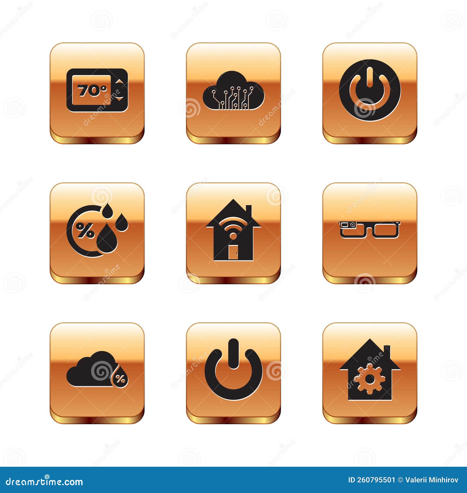 Set Thermostat, Humidity, Power Button, Smart Home with Wi-fi, Settings ...