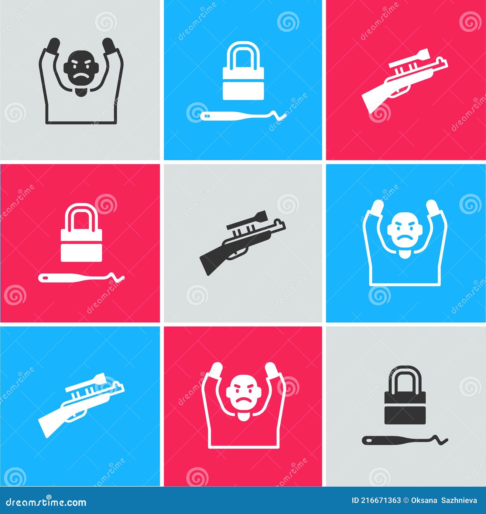 Set Thief Surrendering Hands Up, Lock Picks For Lock Picking And Sniper ...