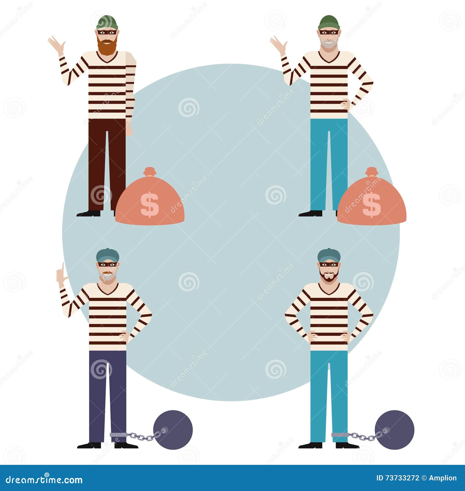 Set of Thieves2 stock vector. Illustration of gangster - 73733272