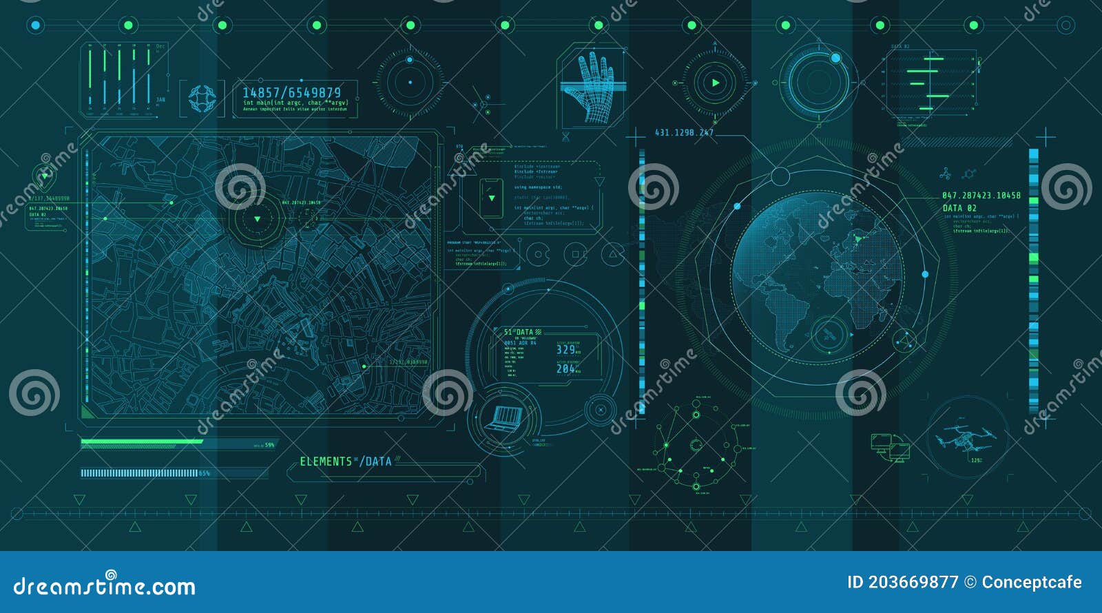 A Set of Thin Elements on the Topic of Geo Location. Stock Vector ...