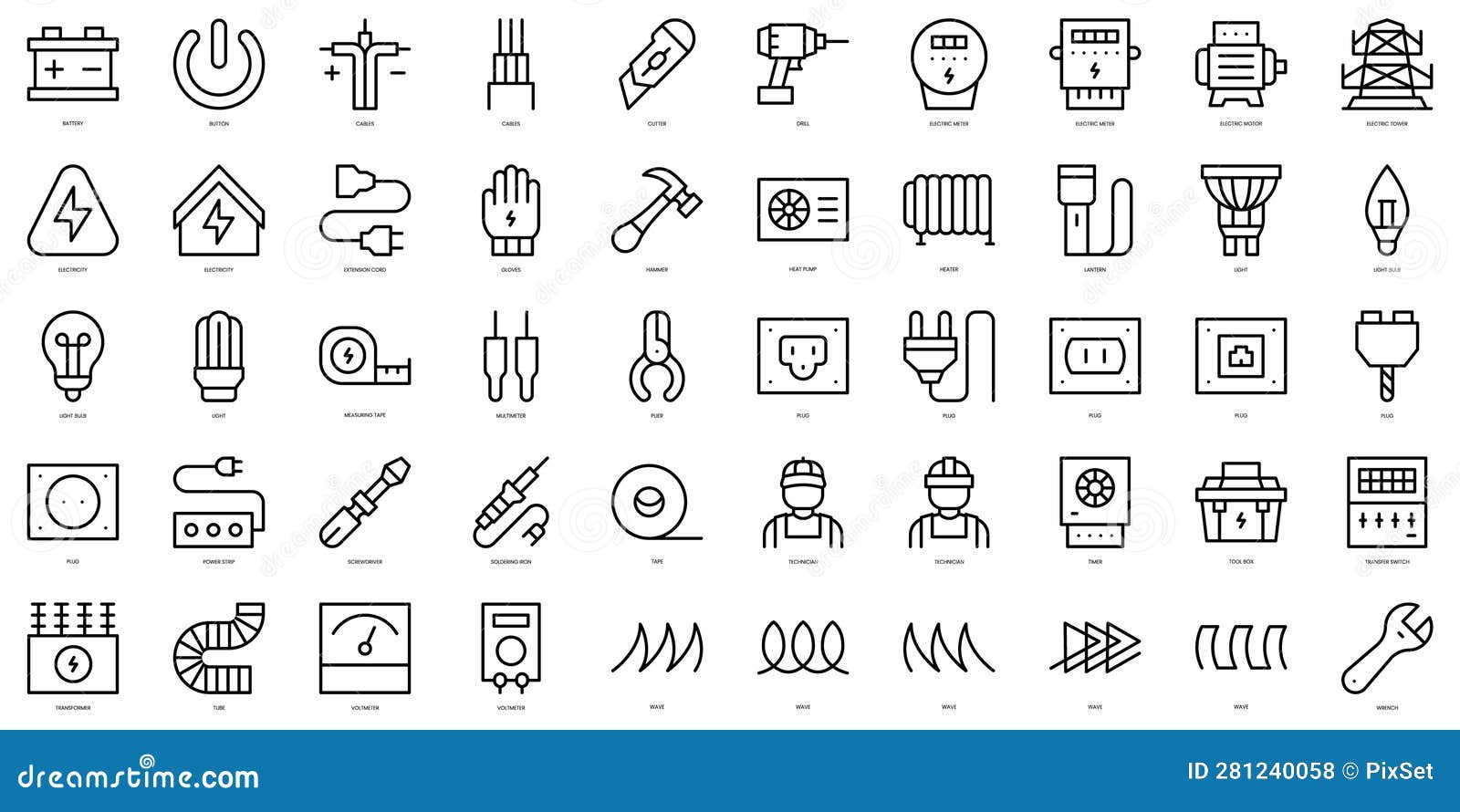 Electricity Icons Set Vector Illustration | CartoonDealer.com #49364010
