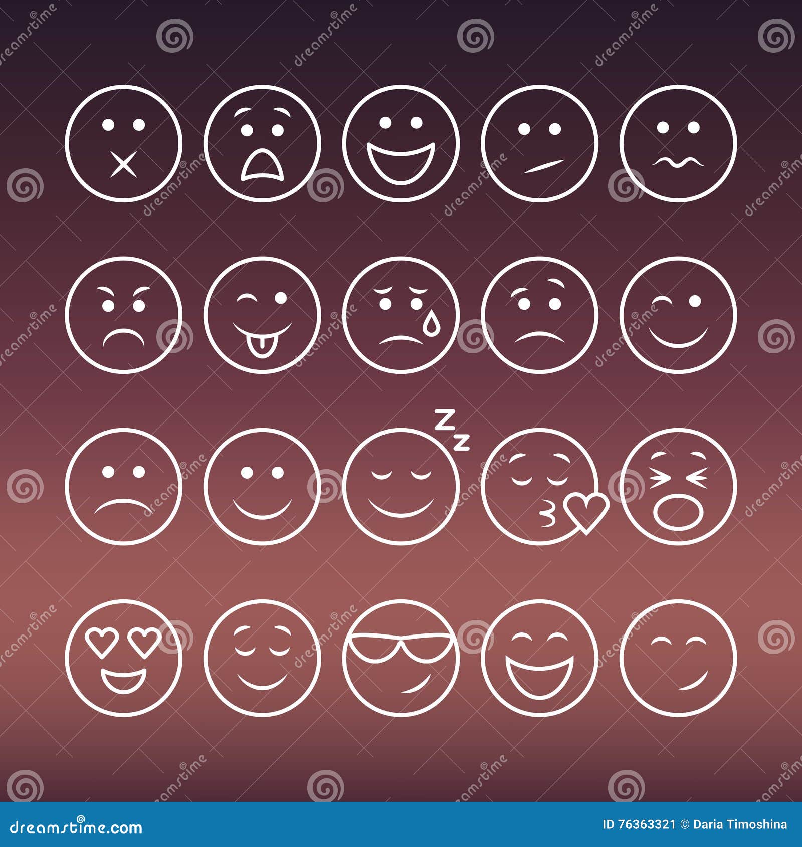 Line Emoticons / Emoji Vector Set | CartoonDealer.com #79587664