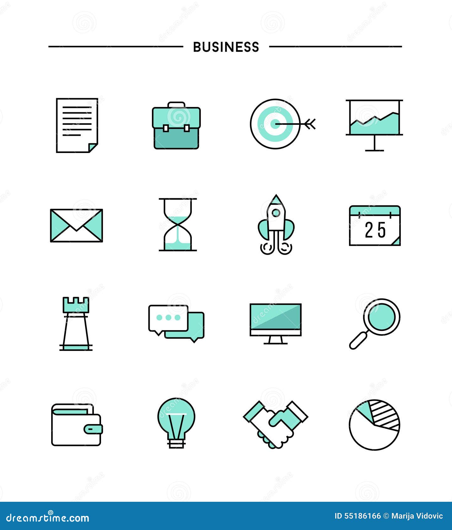 Set of Thin Line Flat Business Icons Stock Vector - Illustration of ... Set of Thin Line Flat Business Icons Stock Vector - Illustration of ...
