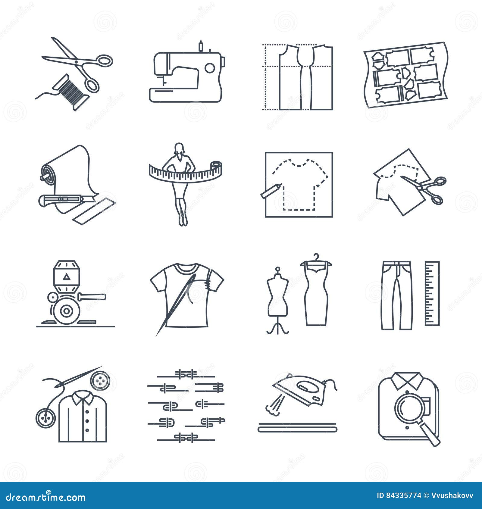 Set Of Thin Line Icons Apparel Clothing Stock Vector Illustration Of
