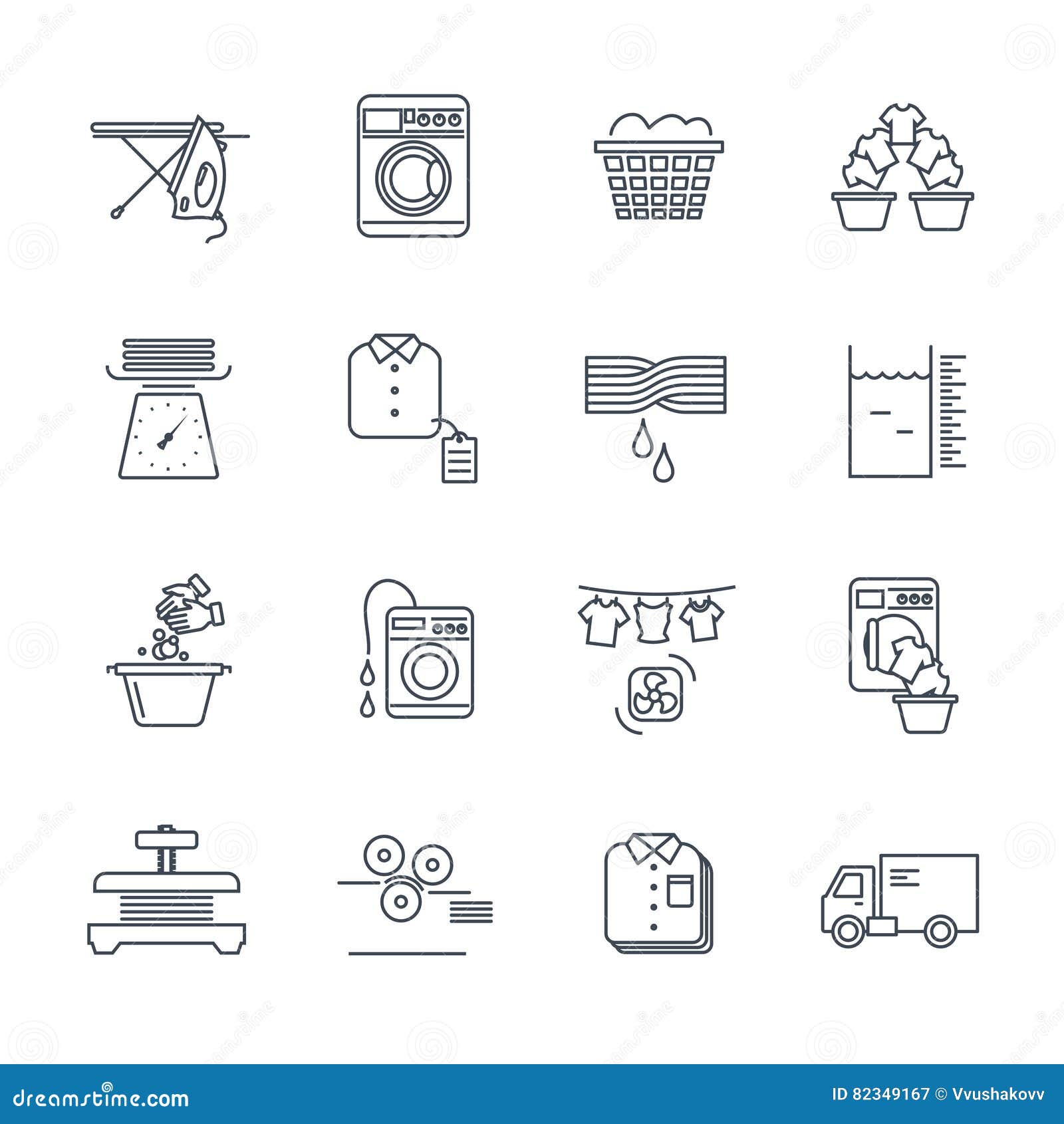Laundry Service Vector Icons For Infographics | CartoonDealer.com #71223729
