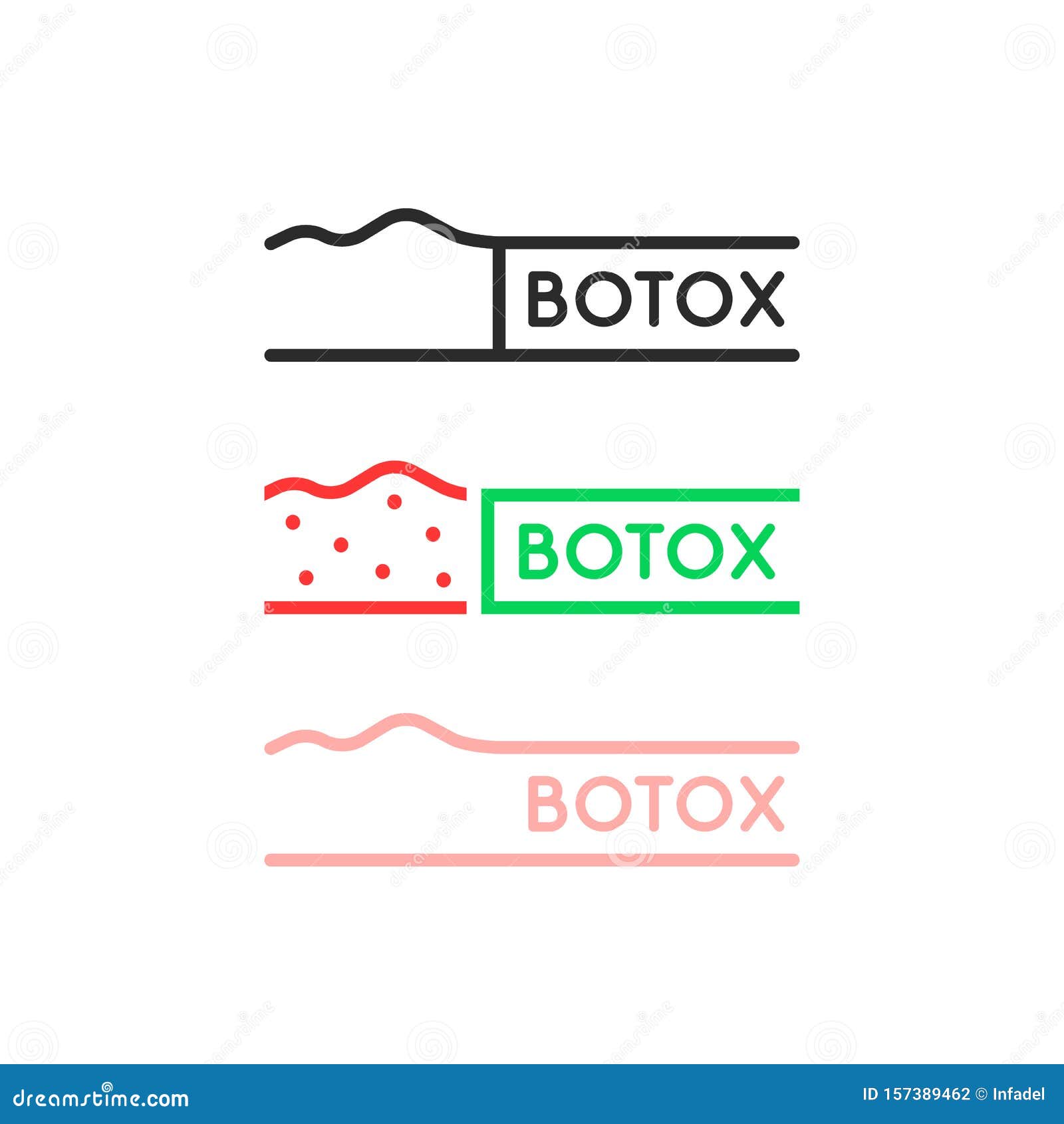 Set of Thin Line Simple Botox Logo Stock Vector - Illustration of ...
