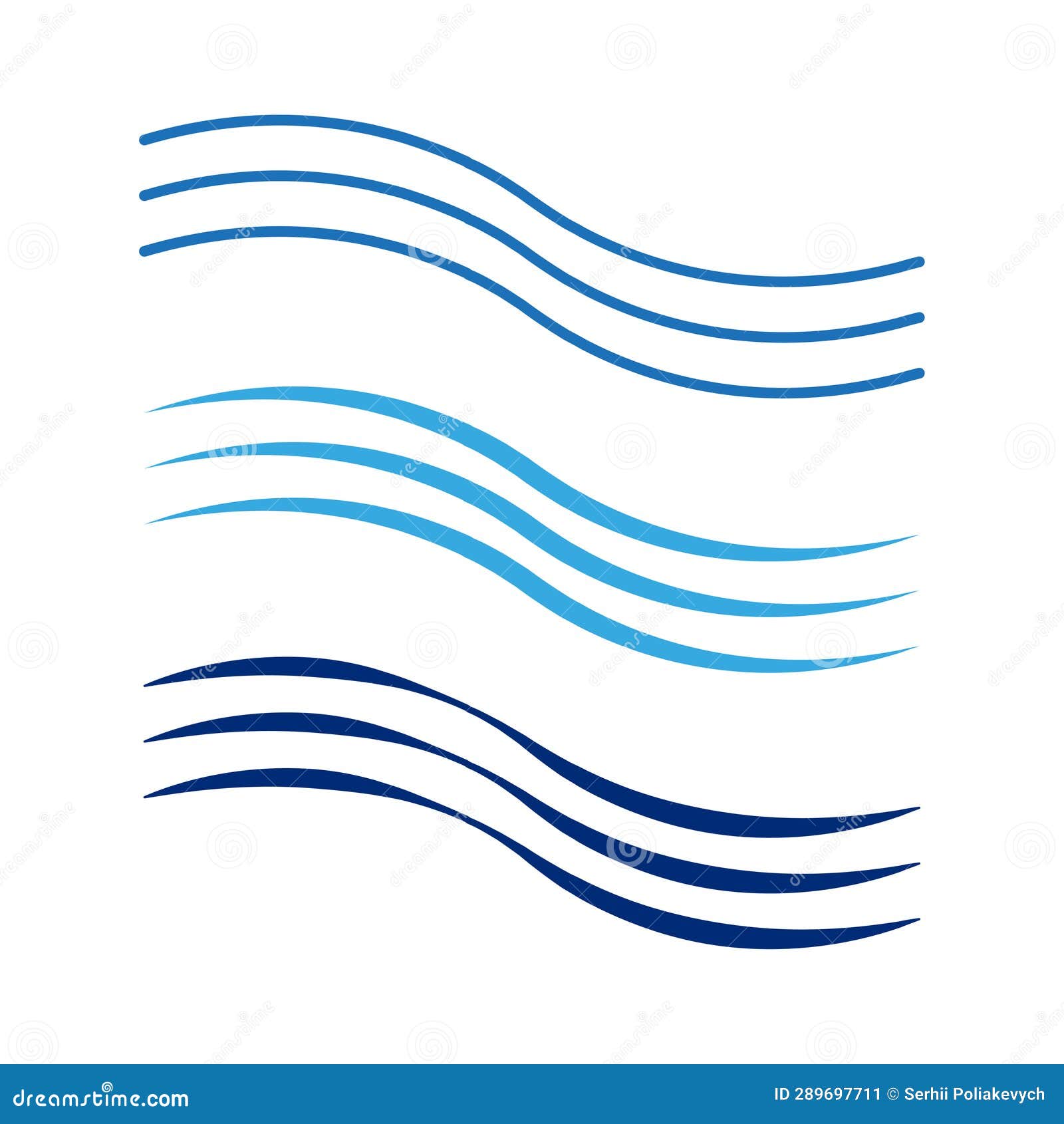 Set of Thin Line Waves. Vector Illustration. EPS 10 Stock Vector ...