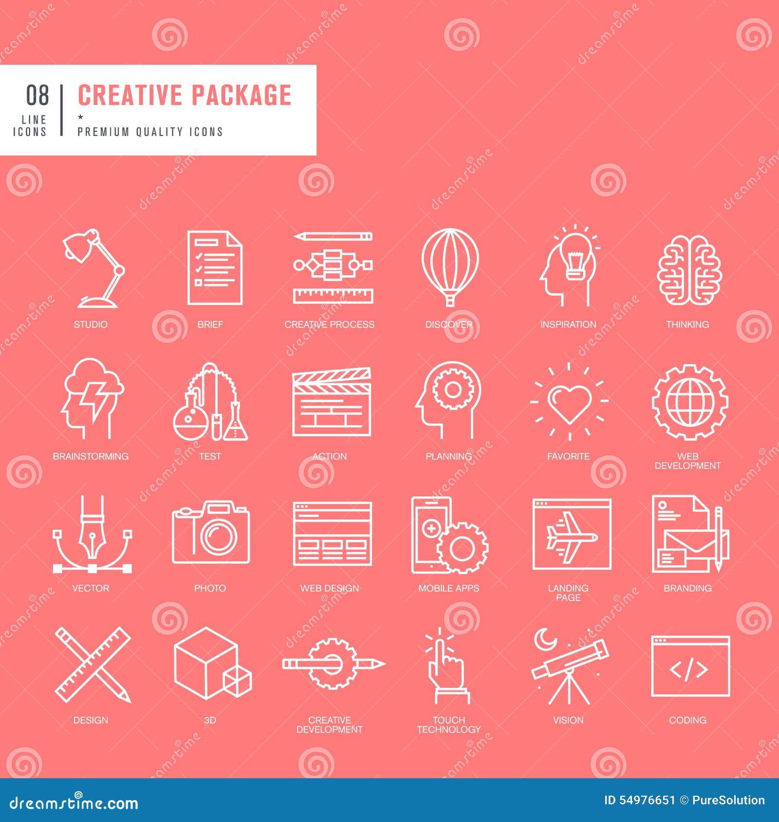 Set of Thin Lines Web Icons for Graphic and Web Design Stock Vector ...
