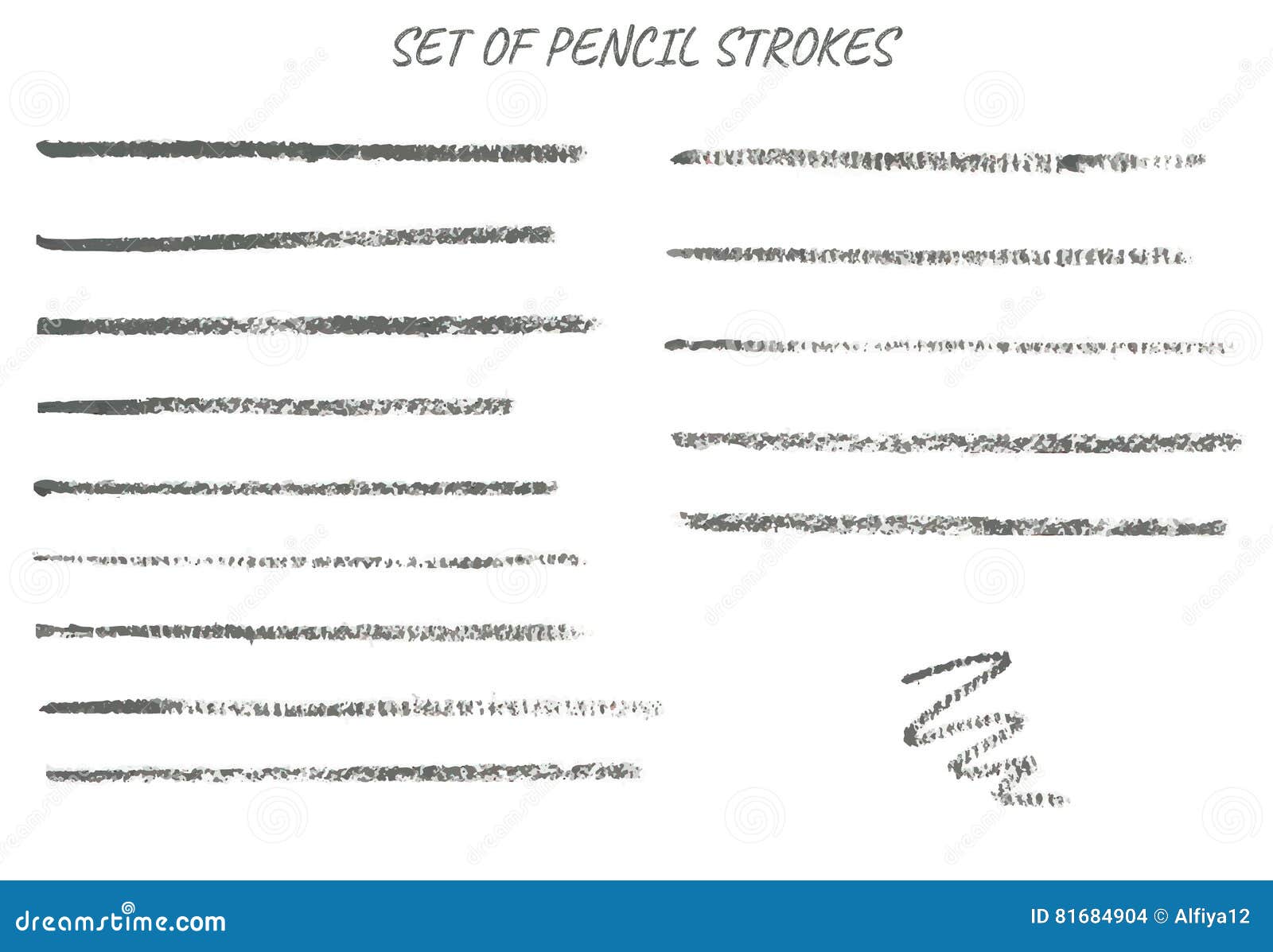 Set of thin pencil strokes stock vector. Illustration of painterly ...