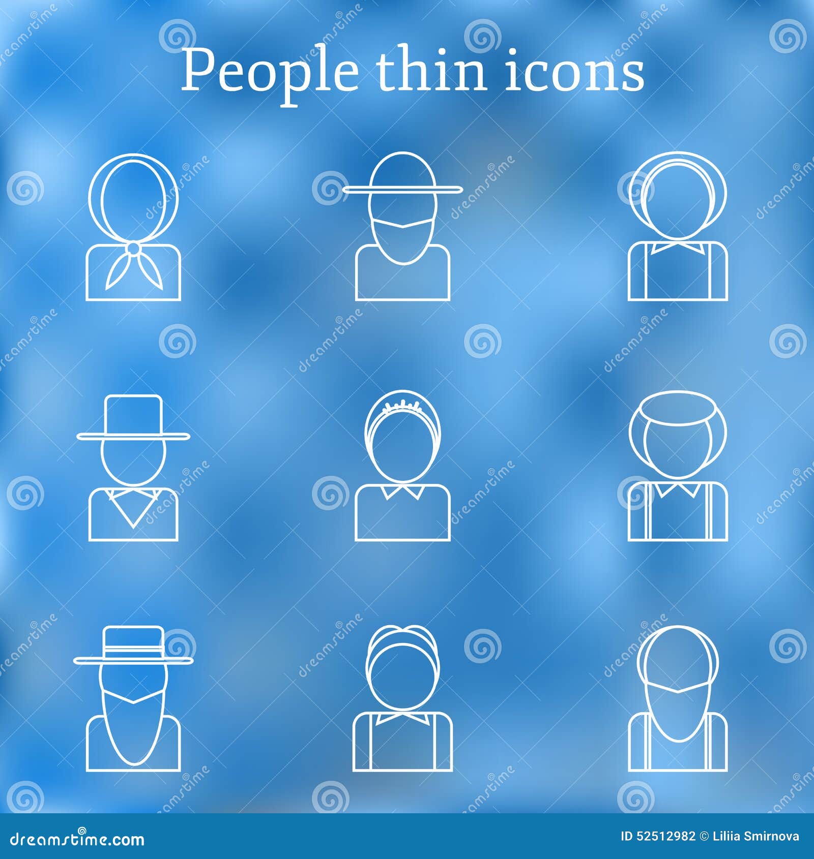 Set of thin people icons stock vector. Illustration of culture - 52512982