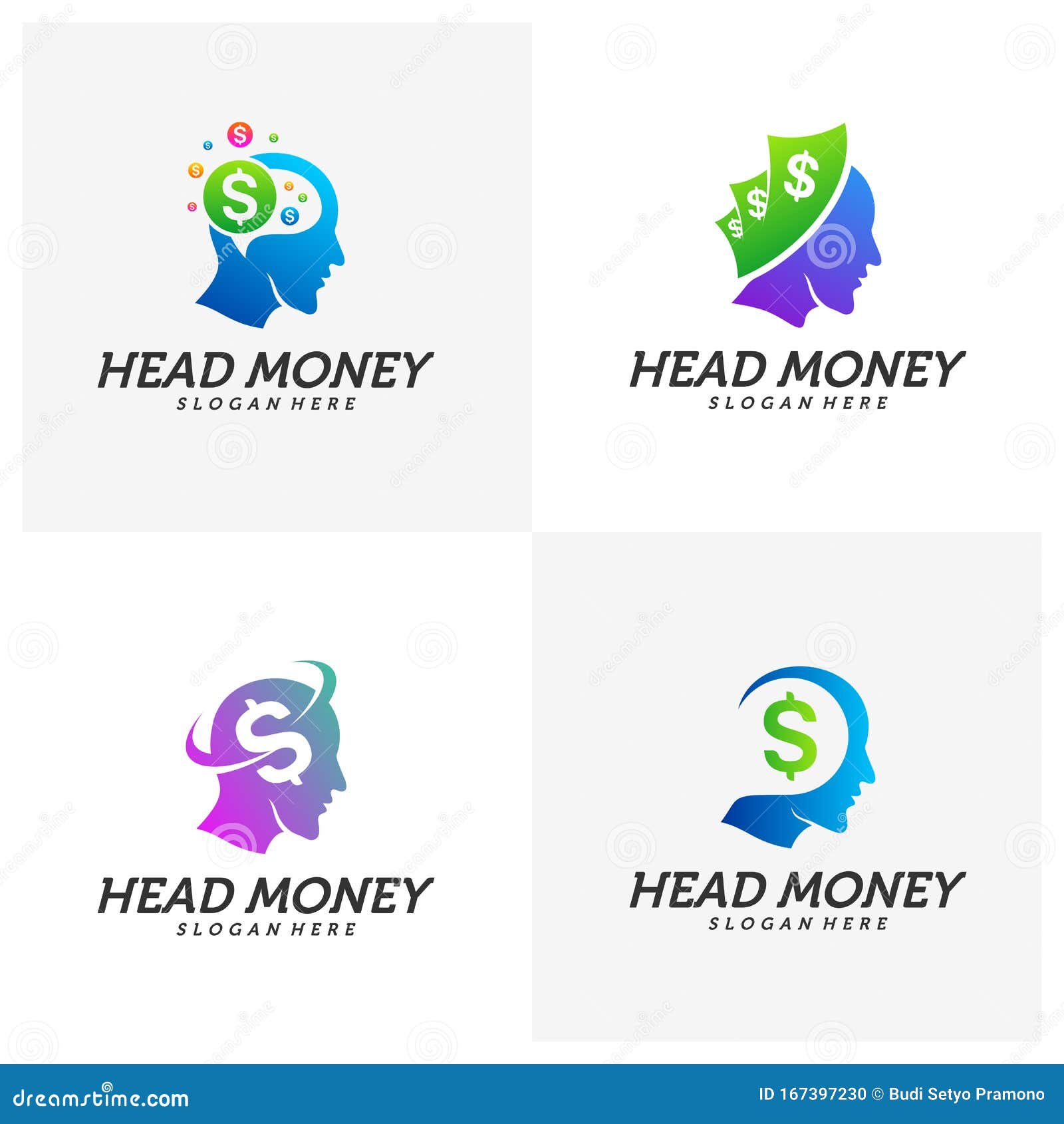 Set of Think Money Logo Design Template Vector. Emblem Symbol Icon ...