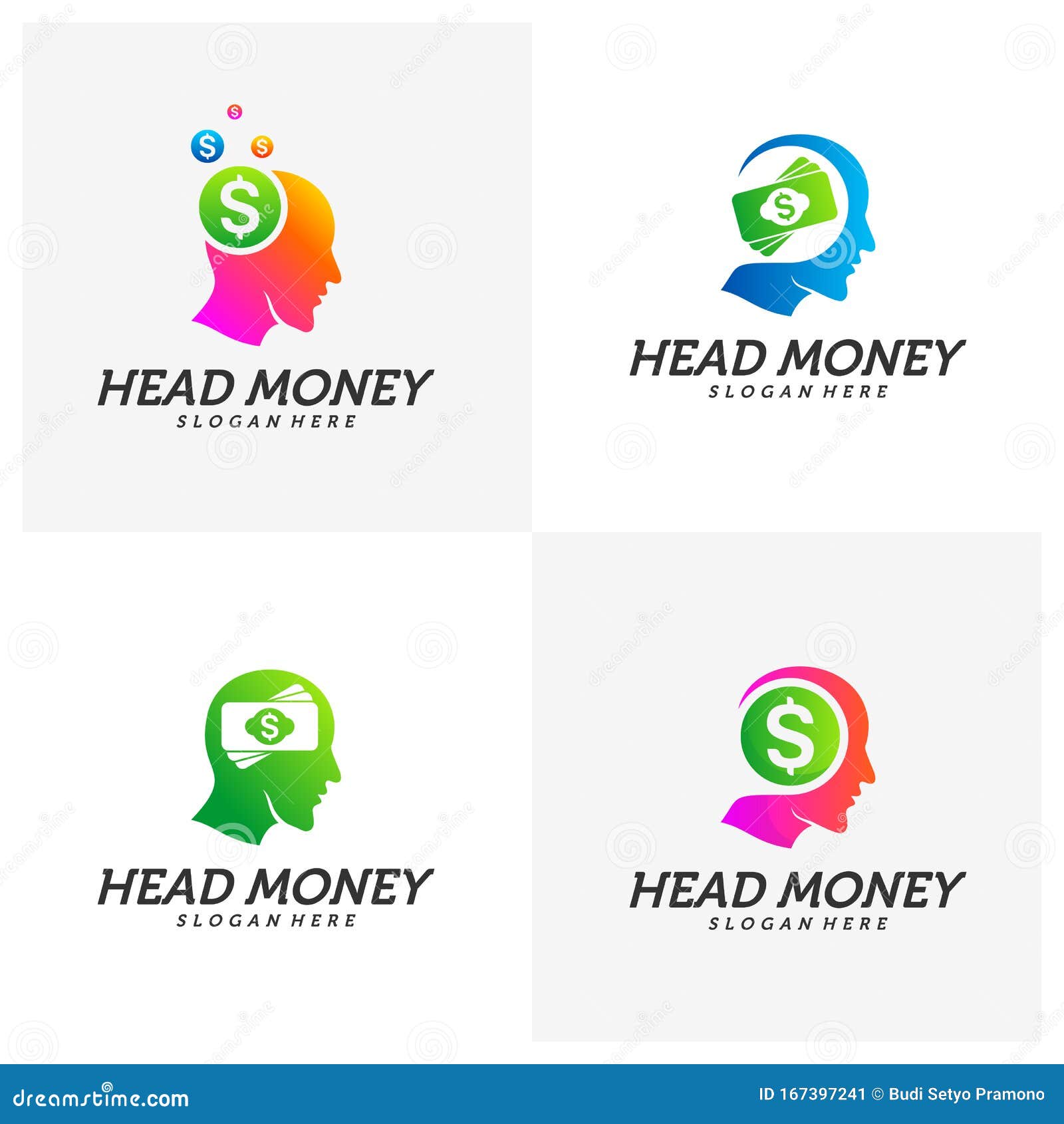 Set of Think Money Logo Design Template Vector. Emblem Symbol Icon ...