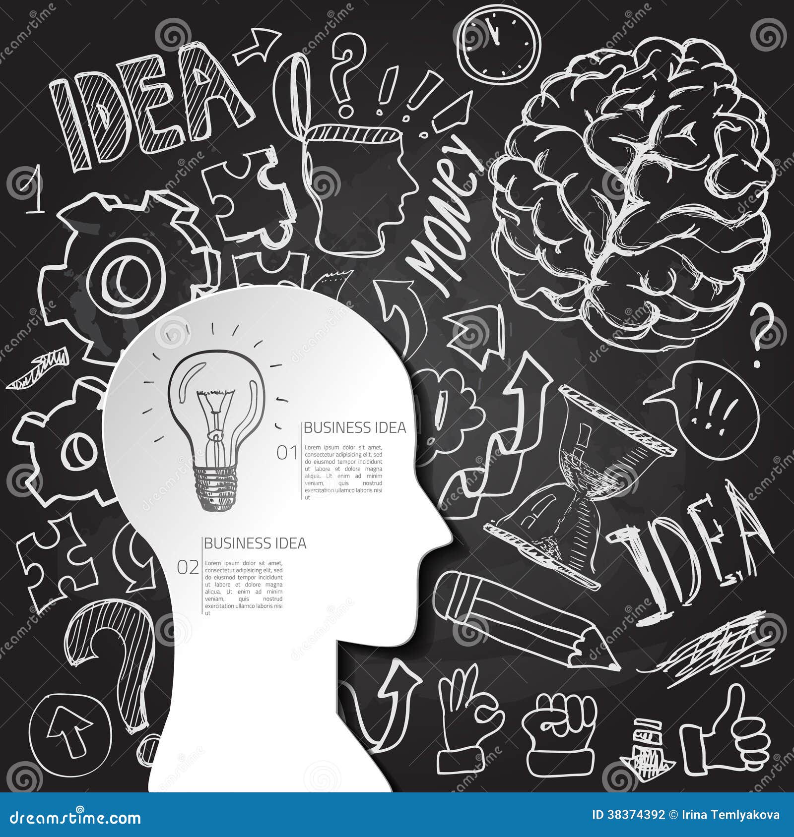 Set Of Thinking Doodles Elements Vector Illustration | CartoonDealer ...