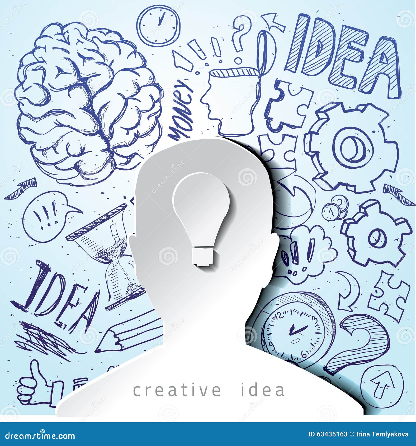 Set Of Thinking Doodles Elements Vector Illustration | CartoonDealer ...