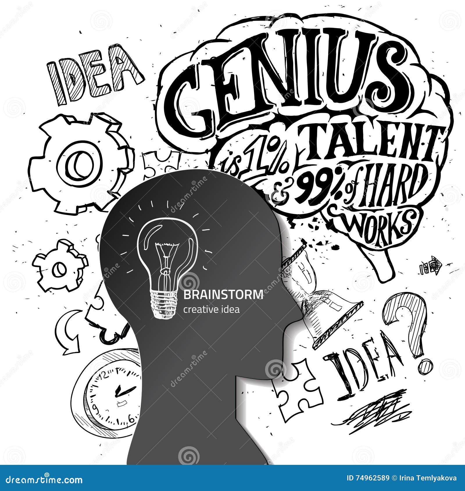 Set of Thinking Doodles Elements Stock Vector - Illustration of chart ...