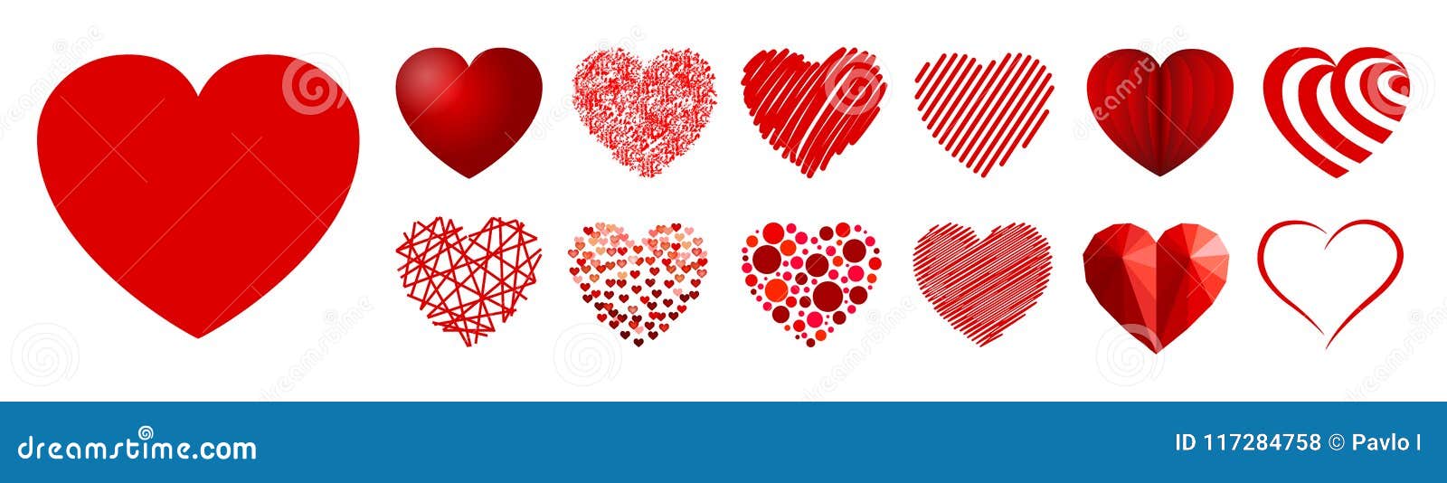 Set of Thirteen Hearts - Vector Stock Vector - Illustration of graphic ...