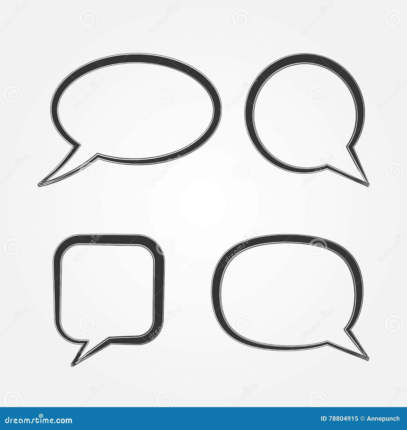 Set the Thoughts of Clouds. Stroke the Contour Stock Vector ...