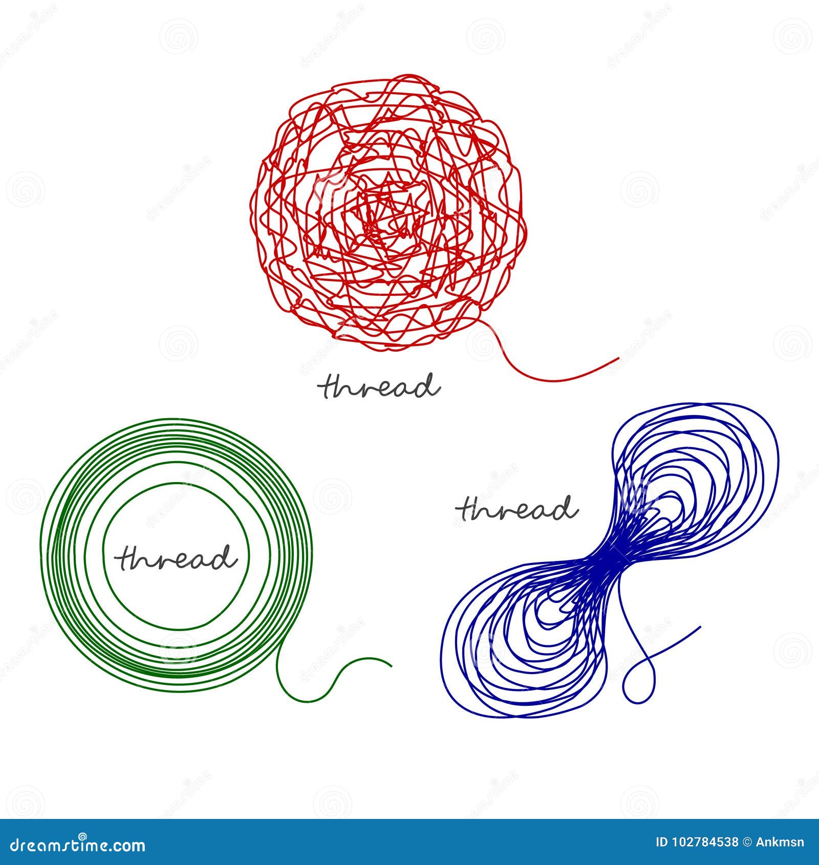 Set Thread Ball and Ravel Logo Element Stock Vector - Illustration of ...