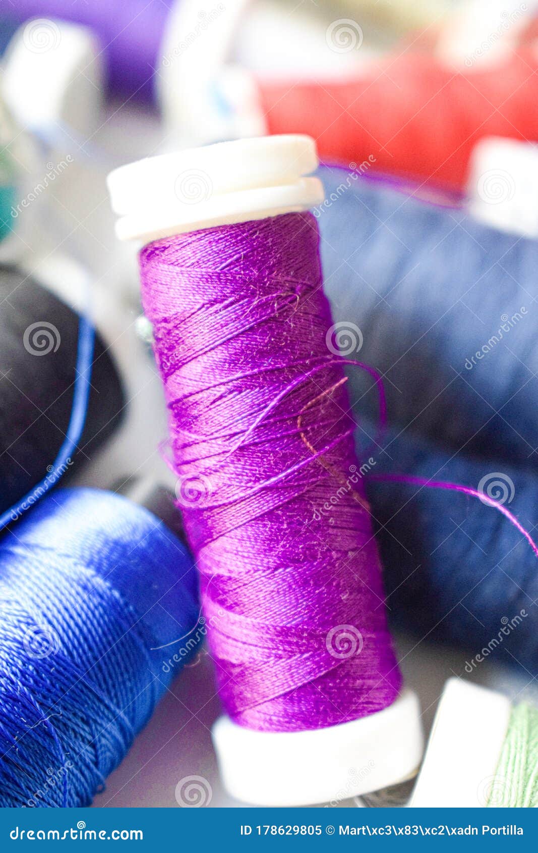 Set of threads stock image. Image of finger, lavender - 178629805