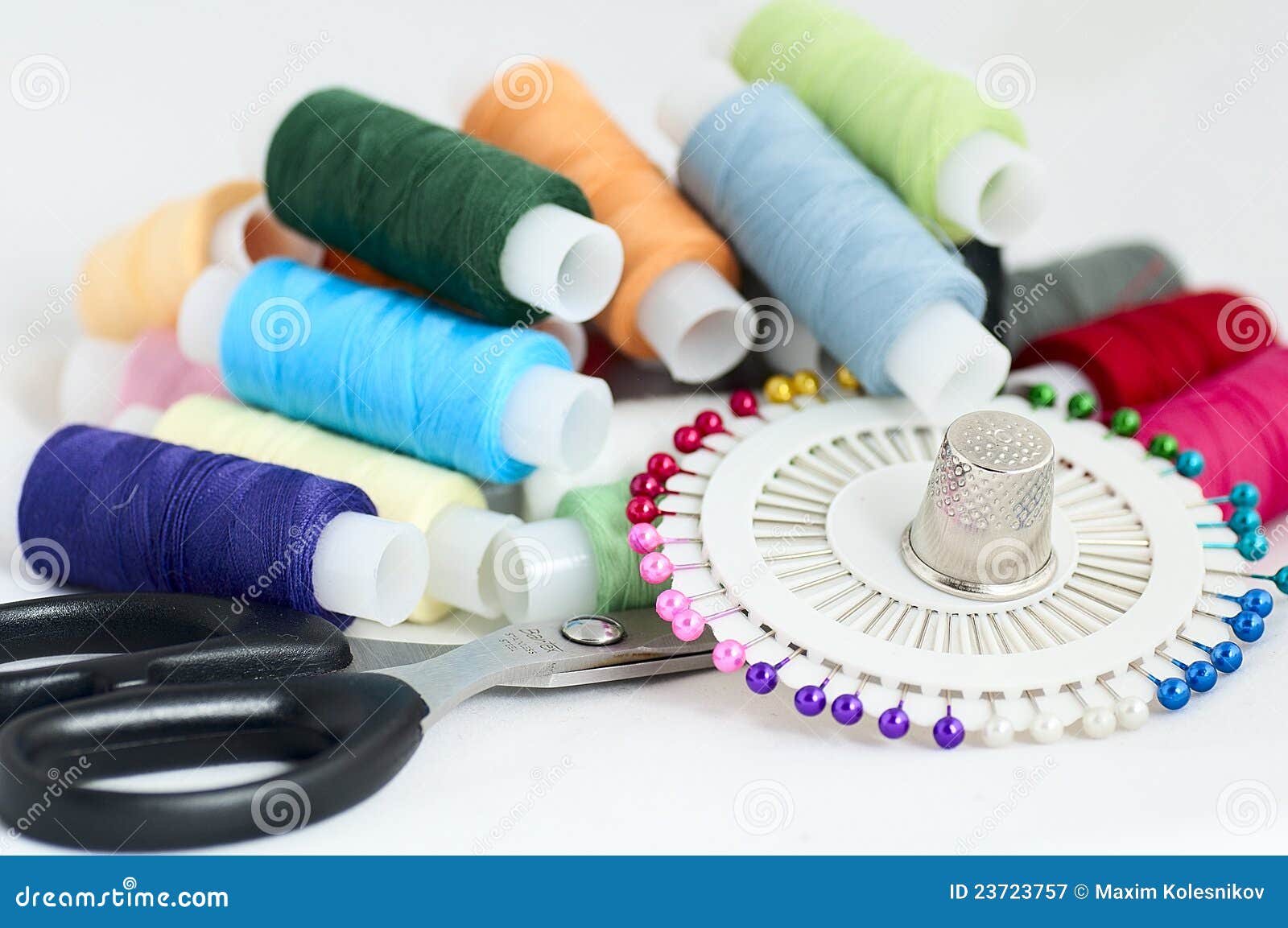 Set of threads stock image. Image of needlework, tools - 23723757