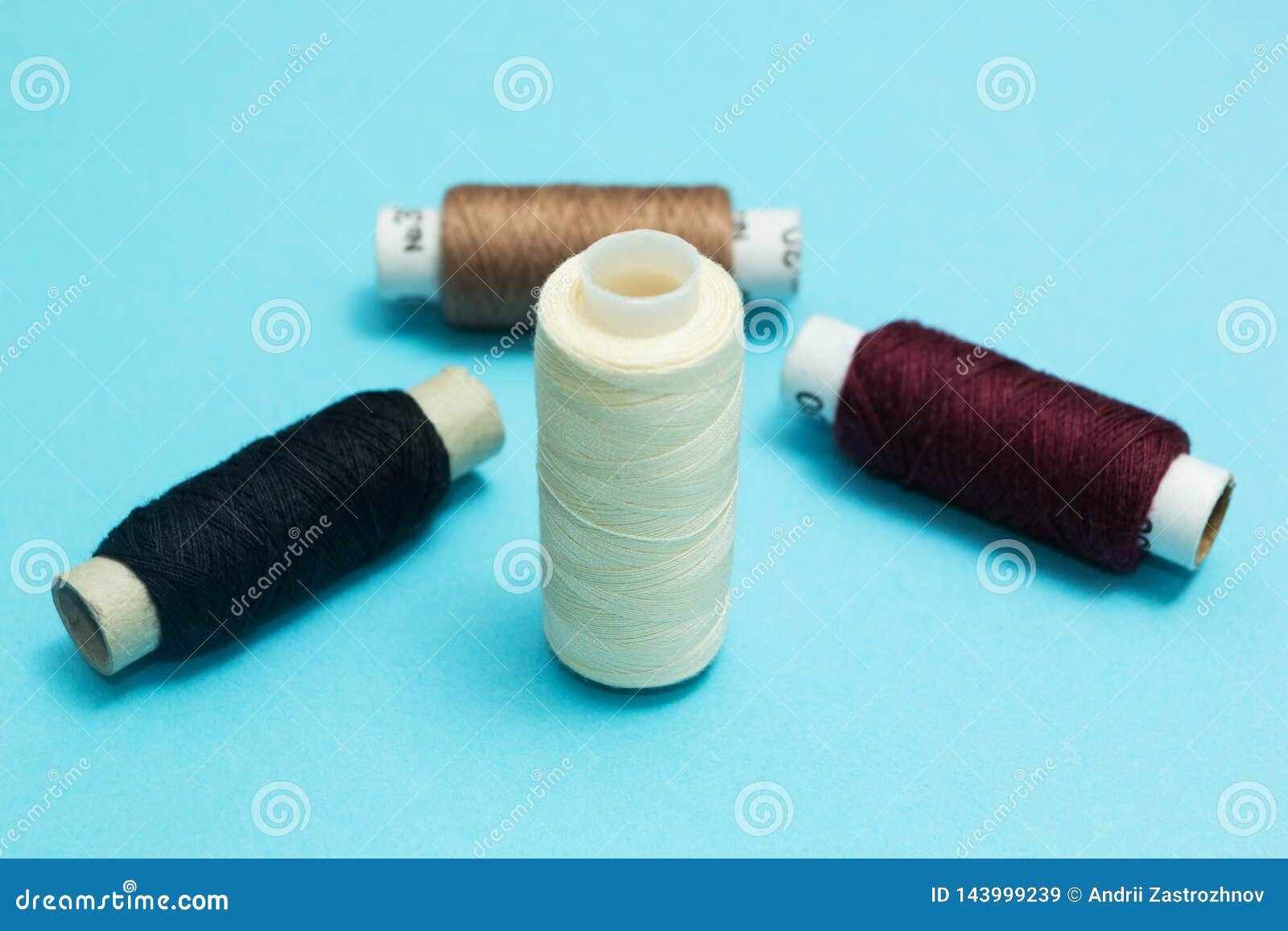 Set of Threads on a Blue Background Stock Illustration - Illustration ...