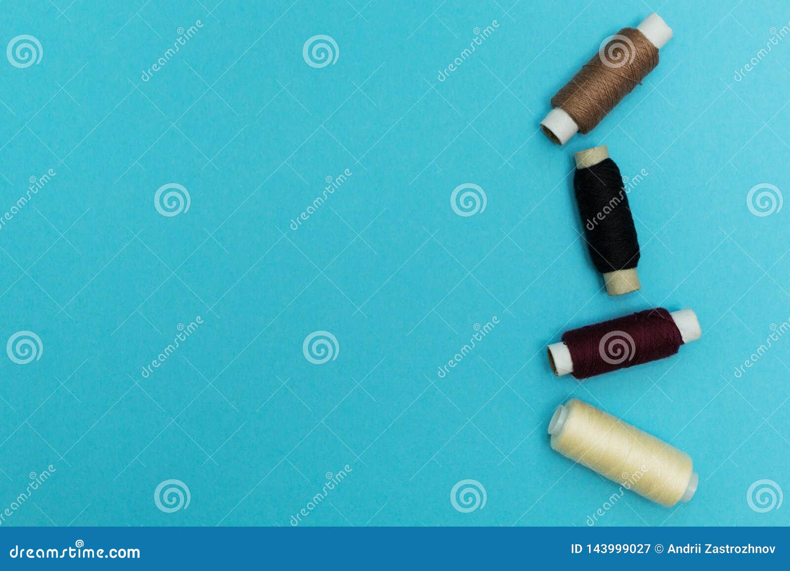 Set of Threads on a Blue Background, Space for Text Stock Image - Image ...
