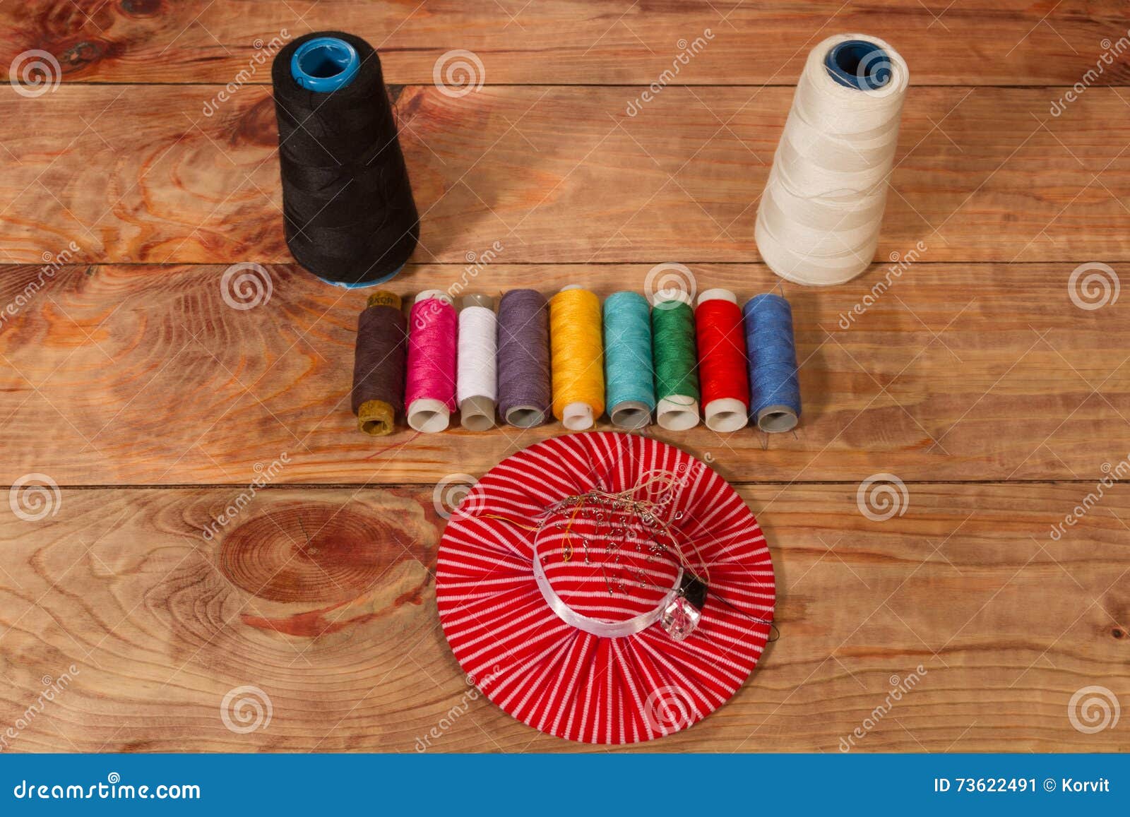 Set of threads and pins stock image. Image of straight - 73622491