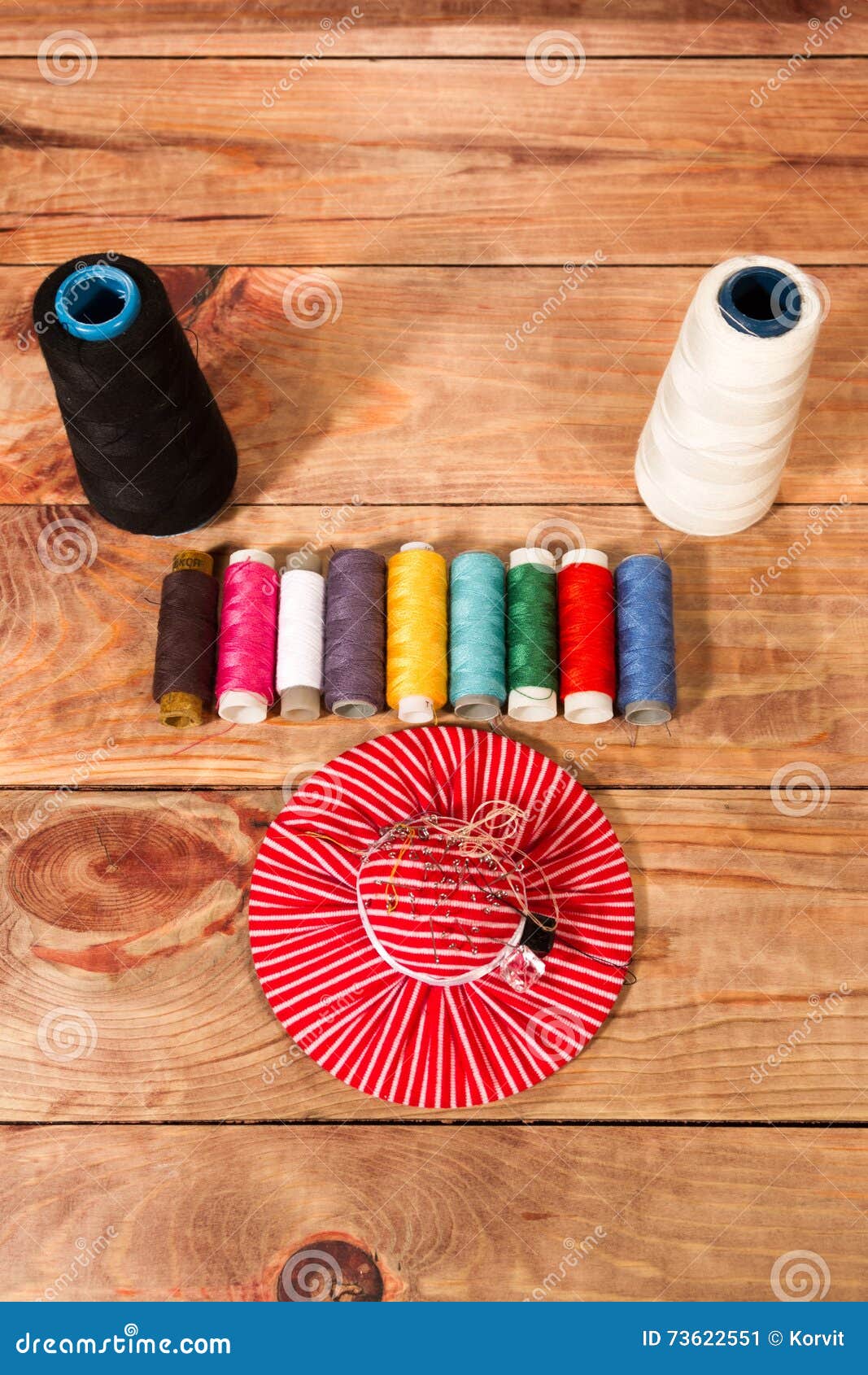 Set of threads and pins stock image. Image of tailor - 73622551