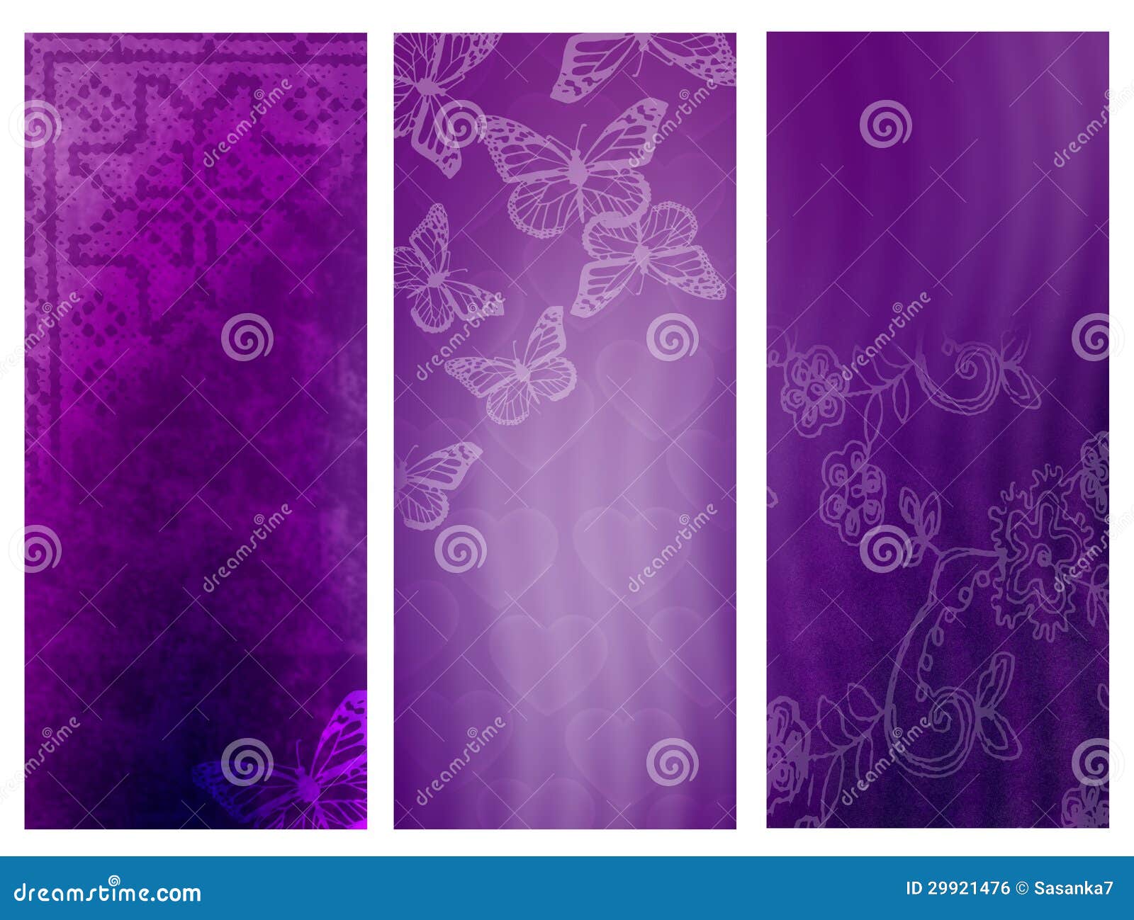 Violet banners stock illustration. Illustration of butterflies - 29921476