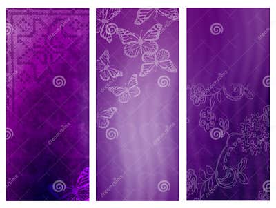 Violet banners stock illustration. Illustration of butterflies - 29921476