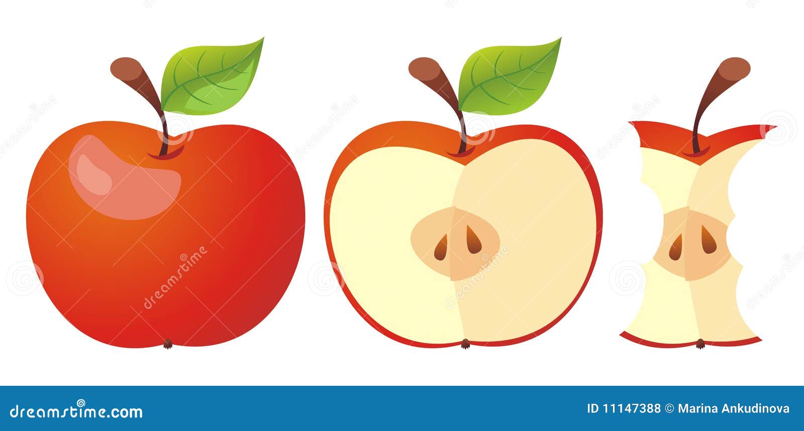 Set of three apple icons. stock illustration. Illustration of good ...
