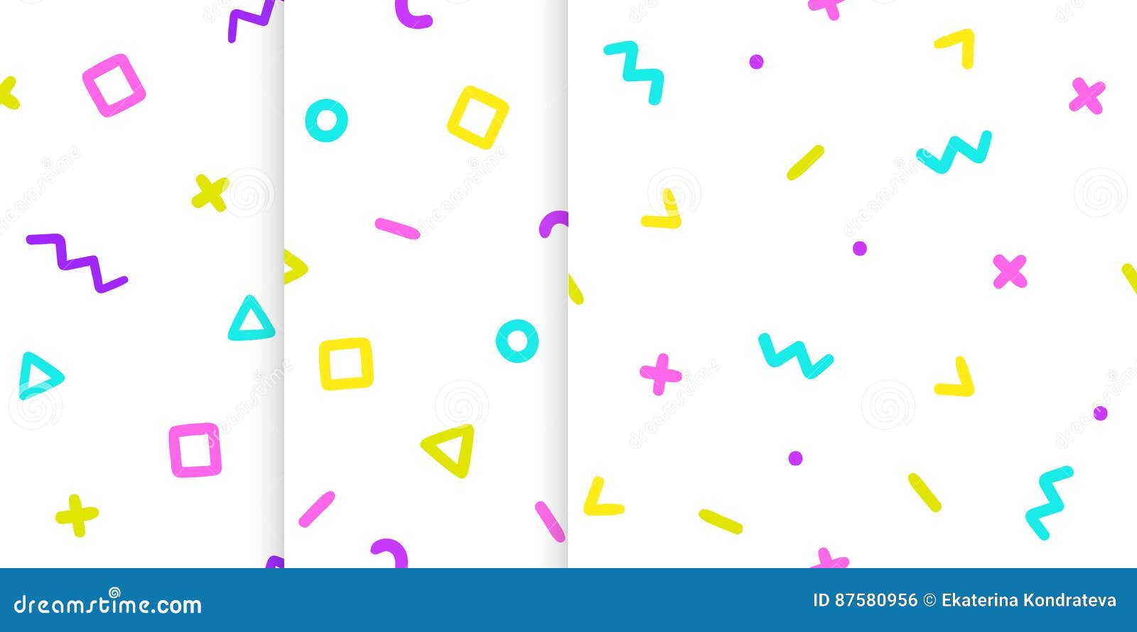 Set Of Three Backgrounds With Symbols. Vector Illustration ...